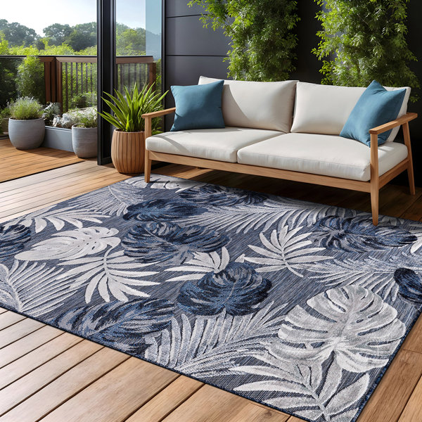Lark Manor Tapis bleu marine intérieur / extérieur et Commentaires - Wayfair Canada